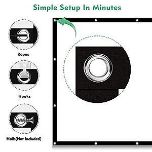 Projector Screen 150 inch, Taotique 4K Movie Projector Screen 16:9 HD Foldable and Portable Anti-Crease Indoor Outdoor Projection Double Sided Video Projector Screen for Home, Party, Office, Classroom