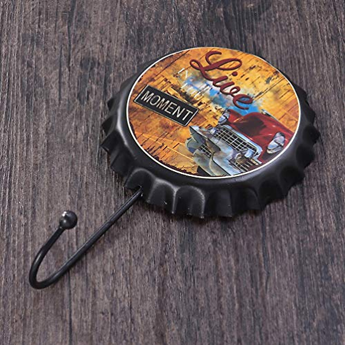 Garneck Metal Clothes Hanger 2pcs Coat Hooks,Retro Iron Beer Bottle Cap Decorative Hooks, Bag Organizer Hanging Hooks Key Holders Bar Decoration Clothes Rack Wall Hook Heavy Duty Coat Hangers