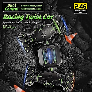 Gesture Sensing RC Stunt Car Toys for 8-12 yr Boys&Girls Best Birthday Gifts- 2.4 Ghz 4WD 360°Spins Hand Controlled All Terrains Monster Truck Car Birthday Presents for Kids Age 8 9 10 11 12yr