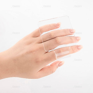 AUEAR, 3 Pack Professional Makeup Hand-held Palette Mixing Tray Clear Acrylic Nail Art Manicure or Foundation Eye Shadow Cremes Powders and Cosmetics