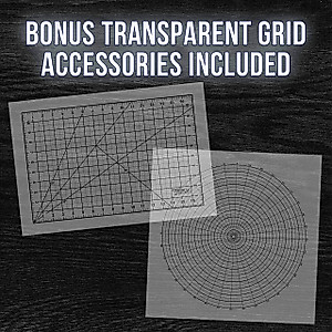 U.S. Art Supply Lightmaster 24.3" Diagonal Professional (A3) 12"x17" LED Lightbox Board 12-Volt Super-Bright Ultra-Thin 3/8" Profile Light Box Pad Dimmable - Measuring Overlay Grid & Circle Template