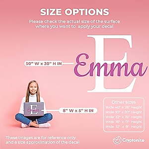 Personalized Name & Initial Vinyl Wall Decor I Nursery Wall Decal for Baby Boy & Girl Decoration I Stickers for Kids I Multiple Options for Customization (Wide 30" x 20" Height (Medium))