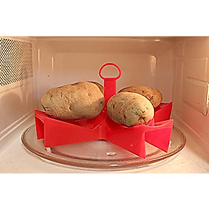 Microwave Baked Potato Maker BPA Free Plastic Cook Up to 4 Potatoes in Minutes