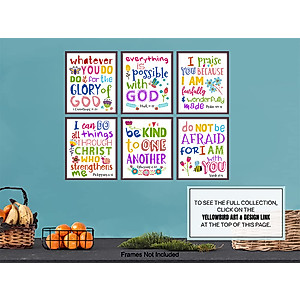 Religious Wall Art - Bible Verse Wall Decor - Christian Wall Decor - Scripture Wall Art - Psalms, Proverbs - God Wall Decor - Spiritual Inspirational Christian Gifts for Women - Girls Bedroom Decor