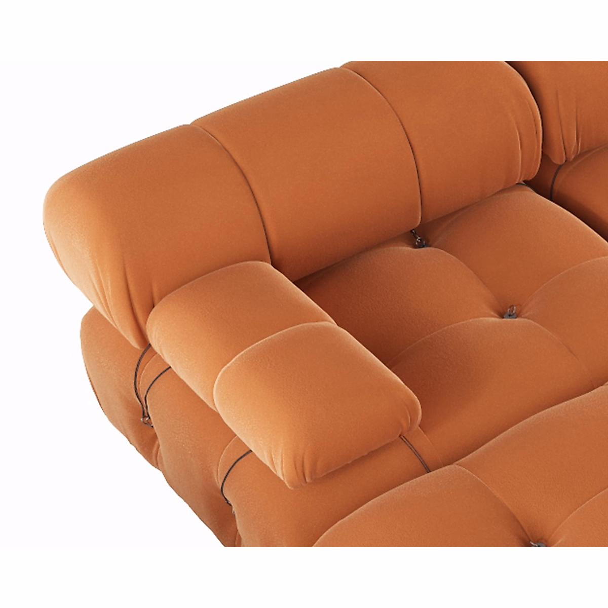 BOKIFOL Sectional Sofa, Modular Sectional Couch with Ottomans- U Shaped Couch for Living Room, 6 Seater Sofa Sets,138"(Orange)