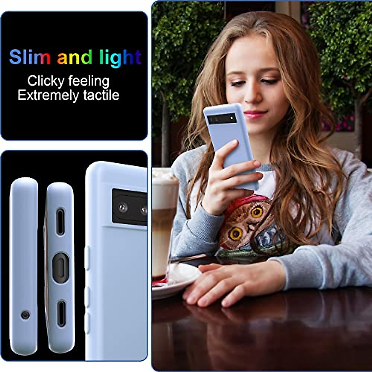 Foluu Silicone Case for Google Pixel 6A, Pixel 6A Liquid Gel Rubber Bumper Case with Soft Microfiber Lining Cushion Slim Hard Shell Shockproof Protective Cover for Google Pixel 6A 2022 (Purple)