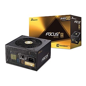 Seasonic FOCUS GX-650 - 650W - 80+ Gold - Full-Modular - ATX Form Factor - Low Noise - Premium Japanese Capacitor - 10 Year Warranty - Nvidia RTX 30/40 Super & AMD GPU Compatible (Ref. SSR-650FX)
