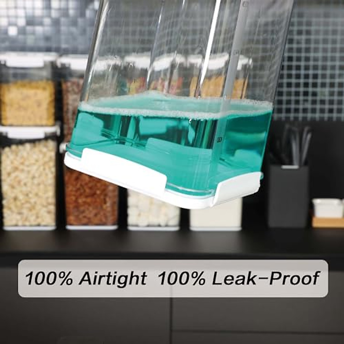 Large Airtight Pet Food Storage Containers with lids 5.2L /176oz,2 Pack Crystal Clear BPA Free Plastic Canisters for Dogs and Cats Storage Bin