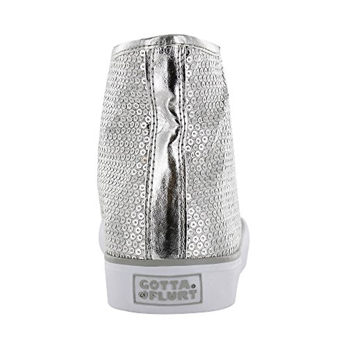 GOTTA FLURT Women's Disco II Sequin Glitter Fashion High Top Dance Sneakers Silver