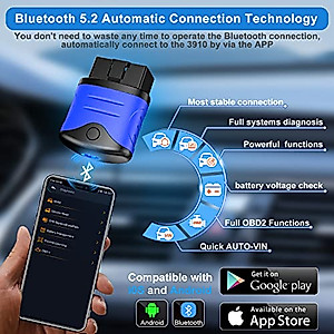 AUTOPHIX 3910 Bluetooth All System OBD2 Scanner Compatible with BMW/Mini Battery Registration Diagnostic Scan Tool with Service EPB CBS ETC Reset Battery Check Code Reader for iPhone iPad Android