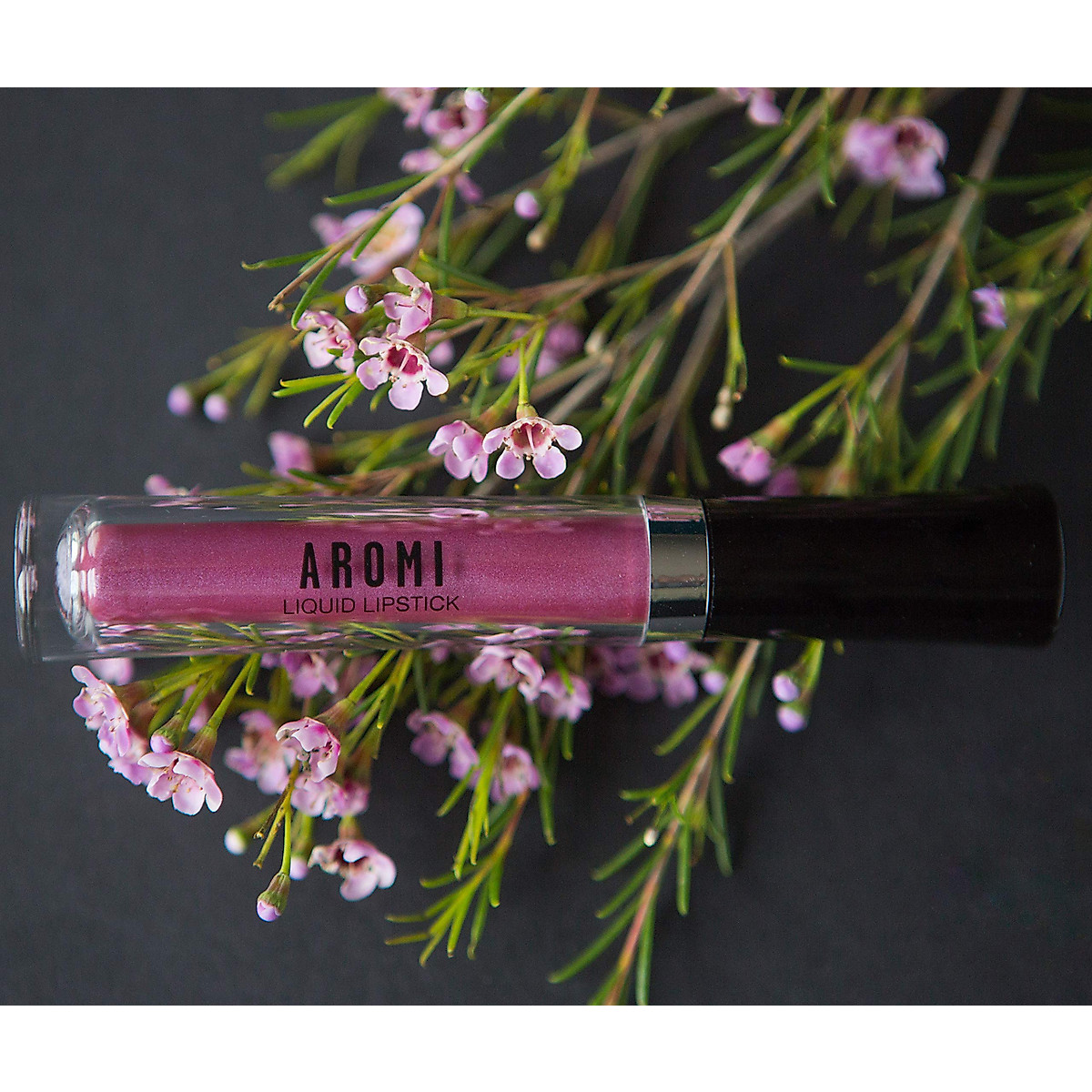 Aromi Sugared Mauve Metallic Liquid Lipstick, Purple Pink Lip Color with Shimmery Finish, Raspberry Mulberry Lipstick, Long-Lasting, Smudge Proof (Sugared Mauve)