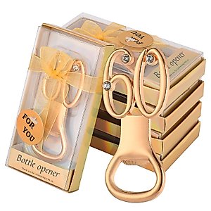 24PCS gold 60th bottle opener for 60th birthday favors 60th gold wedding party gifts 60th birthday party souvenirs or decorations for' guests (24, 60)
