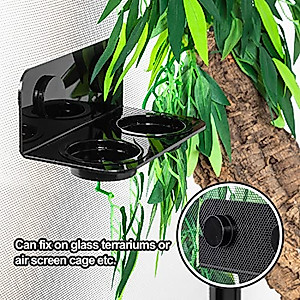 WACOOL Magnetic Reptile Ledge, Acrylic Gecko Feeding Ledge with 6PCS Cups, Reptile Food Water Feeder Dish for Geckos Iguana Chameleon Pets