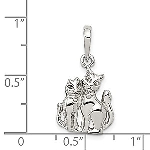 IceCarats 925 Sterling Silver Cats Necklace Charm Pendant Only