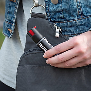 SABRE Ruger Pepper Spray, 25 Bursts, 10-Foot (3-Meters) Range, Contains UV Marking Dye, Twist Lock Safety, Key Ring Attachment