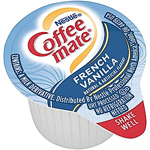 Nestle Coffee mate Coffee Creamer, French Vanilla, Liquid Creamer Singles, Non Dairy, No Refrigeration, Box of 180 Singles