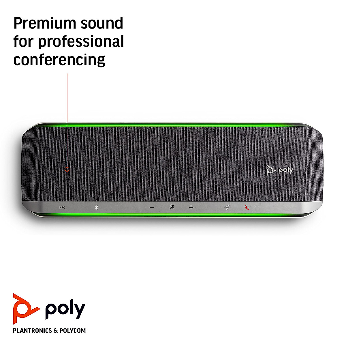 Poly - Sync 60 Smart Speakerphone for Conference Rooms (Plantronics) - Connect to PC/Mac via Combined USB-A/USB-C Cable, Smartphones via Bluetooth - Works with Teams (Certified), Zoom & More