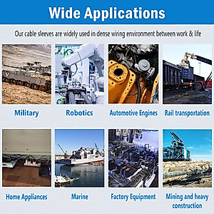 Aibole 25ft-1/4 inch PET Expandable Braided Cable Sleeve Wire Loom, Wire Sleeving for Home Device Cable Automotive Wire and Engine Bay-Black