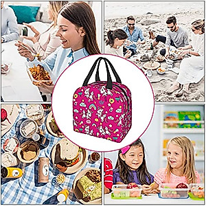 Unicorn Insulated Lunch Bag with Front Pocket,Reusable Cooler Tote with Zipper for Men & Women