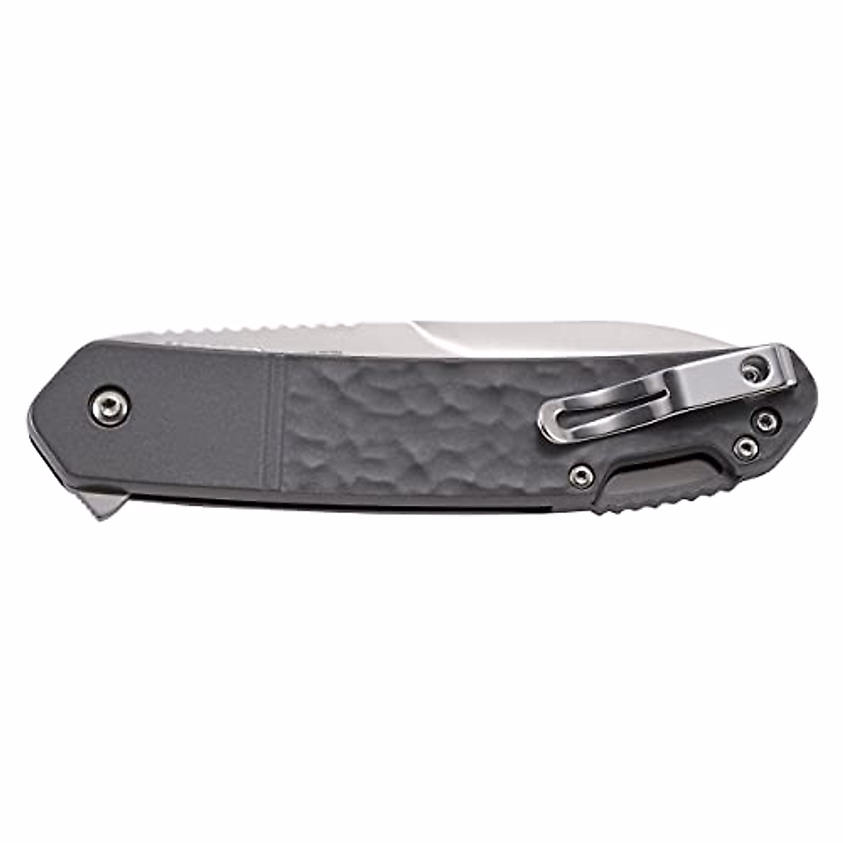 CRKT Bona Fide EDC Folding Pocket Knife: Take Apart Field Strip, Satin Drop Point Blade, Flipper Open, Liner Lock, Aluminum Handle, Low Profile Pocket Clip K540GXP