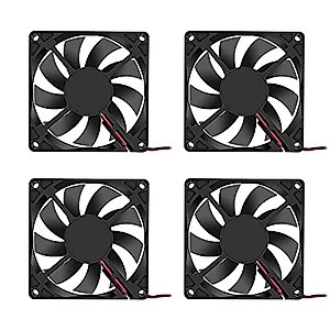 Dorhea 4PCS 80x80x15mm Fan 12V 2Pin DC 8015 Brushless Cooling Case Fan 80mm 15mm for Cooling PC Computer Case CPU Radiator Cooler Fan 2Pin