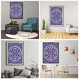 JFYHAB Mandala Diamond Painting Kits for Adults,5D Rhinestone Diamond Art Kits for Adults Kids Beginner,DIY Flowers Round Full Drill Diamond Painting Kit Arts Craft for Home Wall Decor 12X16inch