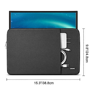Portable Monitor Case 15.6 Inch,Losong Protective Carrying Sleeve for Most 15.6 in Portable Monitors,Water Resistant Portable Computer Laptop Display Bag with Accessory Pocket,Size-15.3"x9.8" Black