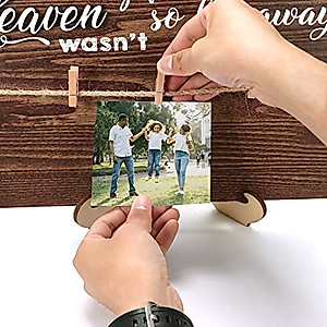 BINCUE 3D Wedding Memory Table Sign 20x10 Inch with 5 Clips,Wedding Decor to Honor Souls,Wooden Picture Frames