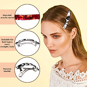 6 Pcs Hair Barrettes for Women,Tortoise Shell Hair Clips Girls Mom Acetate French Design Hair Accessories