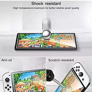 The Gamers Bell - (2-pack) Premium Screen Protector 9H Templed Glass Cristal Compatible with Console N Switch - Total Protection HD Maximum Quality Glass Transparent Clear Anti-Scratch (Switch OLED)