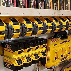 48 Tools - Battery Holder for DeWalt FLEXVOLT Batteries | 20V/60V | Wall Mount | Battery Storage for Truck, Trailer, Van, Workshop, Shelf, Toolbox