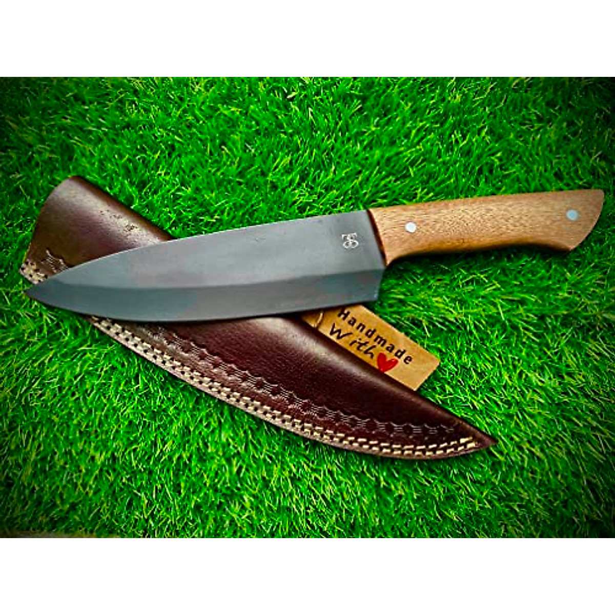 CHEFS Knife 8 inch - Japanese Kitchen Knife, High Carbon Steel Knife with Wood Handle & Superb Edge Retention - Durable Vegetable Knife, Cooking Knife, Razor Sharp Knife for Home & Restaurant