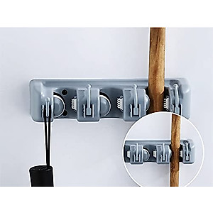 KK5 Broom Holder Rack & Garden Tool Organizer Rake or Mop Handles, Wall Mounted Commercial Organizer Saving Space Storage Rack for Kitchen Garden and Garage