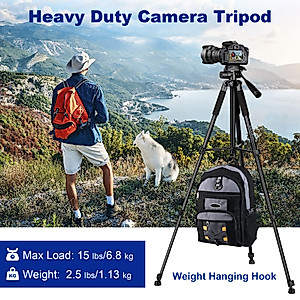 JOILCAN Camera Tripod, Heavy Duty Tripod for Camera, 67" Phone Tripod for Video Recording Photo Vlogging, Aluminum Phone Tripod with Remote & Travel Bag for DSLR Camera Phone Projectors Lasers