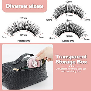 Self Adhesive Eyelashes, Reusable Self Adhesive Eyelashes, Reusable Adhesive Eyelashes Natural Look, Waterproof Glueless Eyelashes (Pack Of 6 Pairs), black