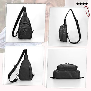 SUOSDEY Sling Bag Crossbody Bags for Women PU Leather Sling Backpack Travel Cycling Hiking