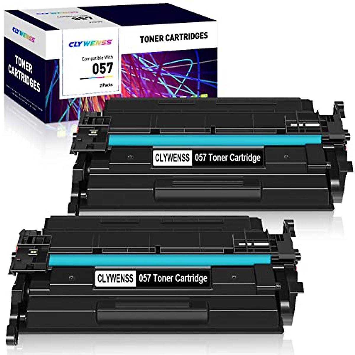 CLYWENSS Compatible 057 Toner Cartridge Replacement for Canon 057 CRG-057 Toner Cartridge to use with Canon ImageCLASS MF445dw LBP226dw LBP228dw LBP227dw MF448dw Printer (2-Pack)