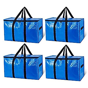 TAILI Extra Large Moving Bags, 4 Pack Heavy Duty Totes For Storage with Reinforced Zipper, Wrap Around Handles, Storage Bags for Space Saving Moving Storage, Alternative to Moving Boxes