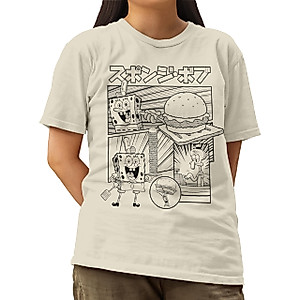 Isaac Morris Limited Spongebob Squarepants Krusty Krab Kanji Men’s and Women’s Short Sleeve T-Shirt (Small, Beige)