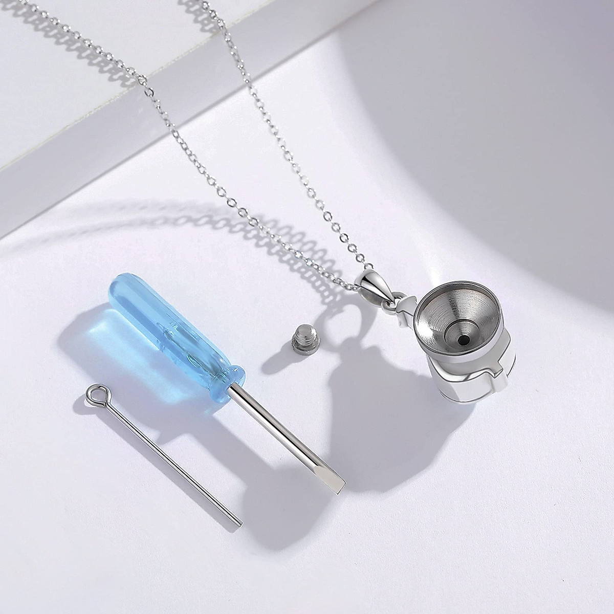 TUGHRA Cremation Jewelry for Ashes for Women 925 Sterling Silver Urn Necklaces for Human Ashes Moonstone Memorial Necklaces for Ashes Keepsake Jewelry Gifts