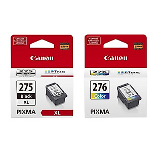 Canon PG-275 XL Black and Canon CL-276 Color Ink Cartridges (Retail Packaging)