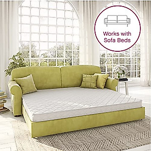 Classic Brands 4.5-Inch Memory Foam Replacement Mattress for Sleeper Sofa Bed Full,Plush,White