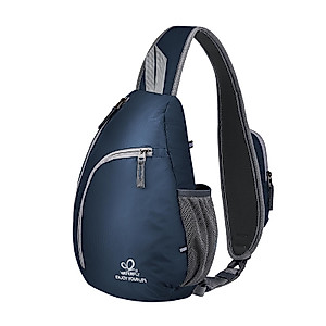 WATERFLY Crossbody Sling Bag Small Water Resistant Backpack Lightweight Shoulder Chest Daypack for Men Women Hiking Travel
