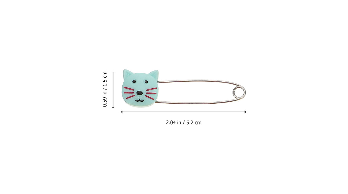 Cute 10pcs Animal Head Safety Pins for Diapers & Crafts