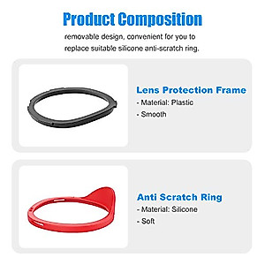 AMVR [Pro Version] Lens Anti-Scratch Ring Protecting Myopia Glasses from Scratching VR Headset Lens Compatible for Meta Quest 2, Quest, Rift S or Meta Go, with Preventing Light-Leaking Design