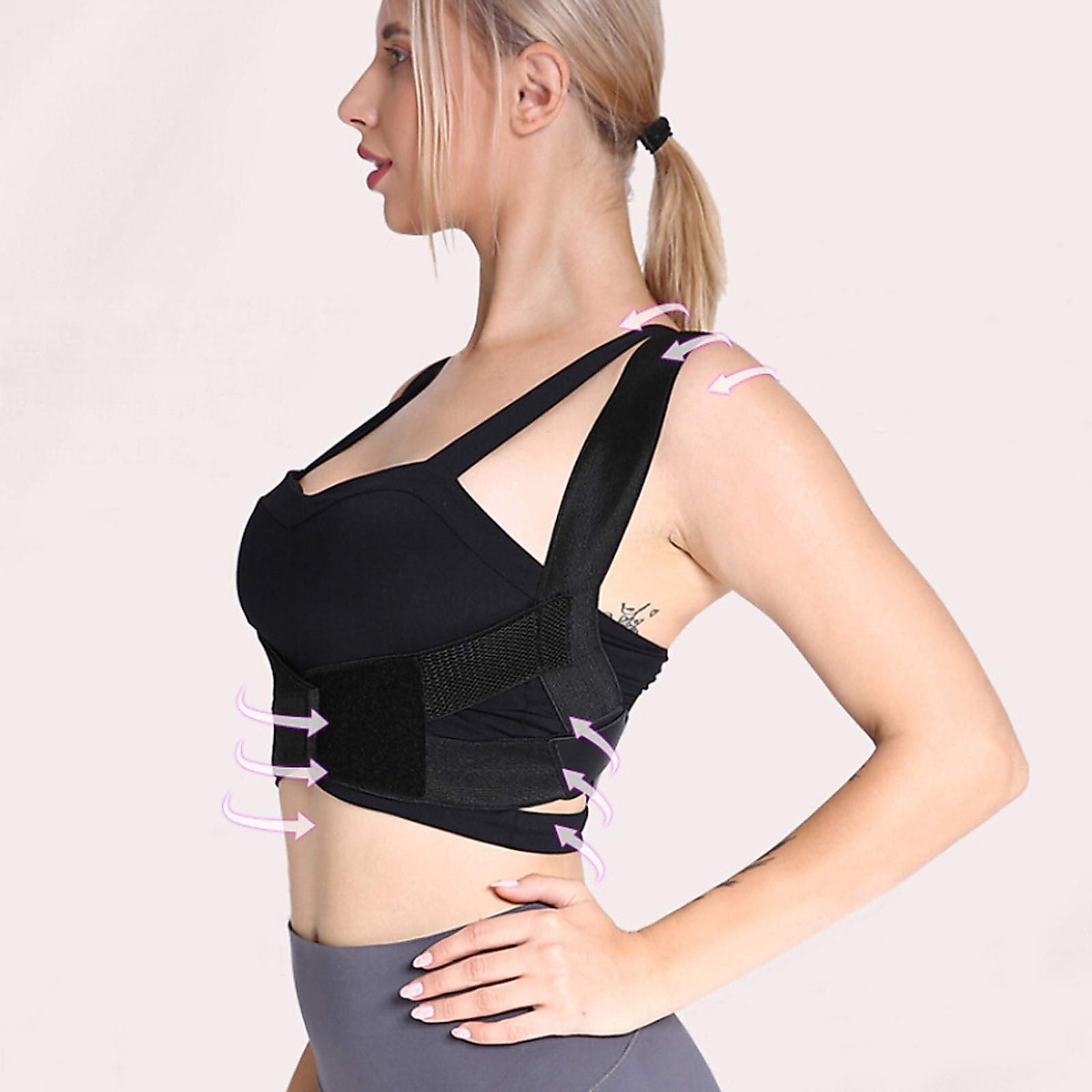 CapsA Professional Posture Corrector for Men Women and Kids Adjustable Comfortable Support Back Brace Providing Pain Relief for Neck Back Shoulders