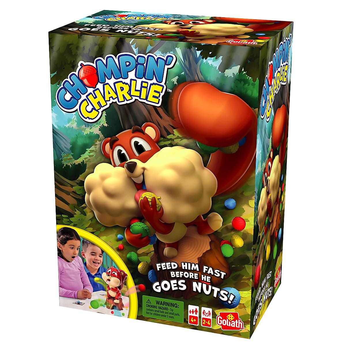 Chompin' Charlie Game - Feed The Squirrel Acorns and Race to Collect Them When They Scatter by Goliath