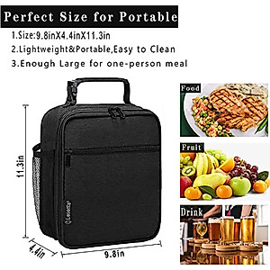 LESENTA Lunch Box for Men Women Adult-Small Insulated Lunch Bag for Office Hiking - Portable Reusable Lunch Box