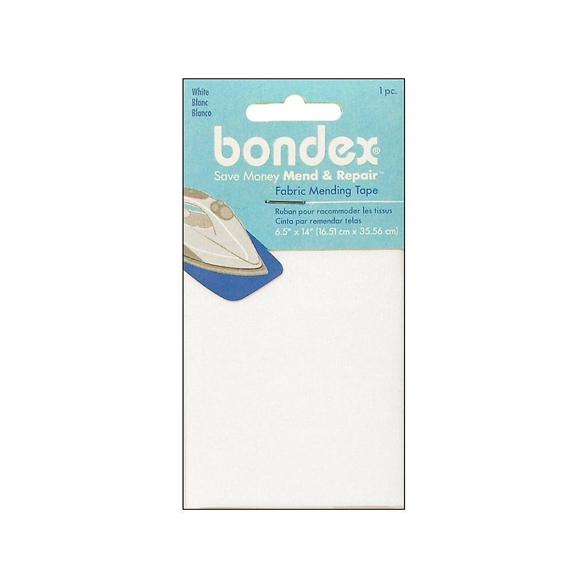 Wrights 230002030B Iron-On Mending Fabric 6-1/2"X14"-White