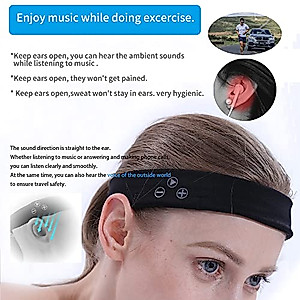 Wireless Sports Headband Headphones Sweatproof-Sleep Eye Mask Headband Headsets Gyms Music Earphones with HD Speaker for Men & Women
